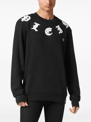 Philipp Plein Gothic-embroidered Round Neck Sweatshirt