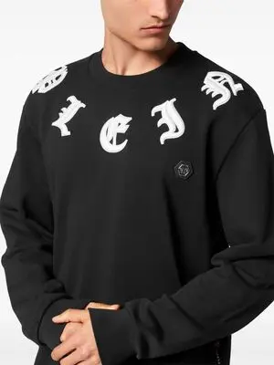 Philipp Plein Gothic-embroidered Round Neck Sweatshirt