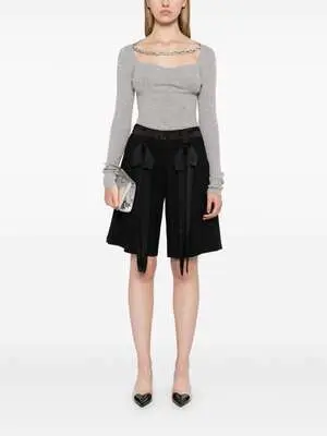 David Koma Bow-embellished Tailored Shorts