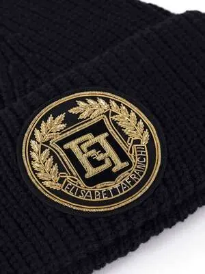 Elisabetta Franchi Logo Patch Wool Beanie