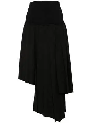 Rokh Pleated Midi Skirt - Black