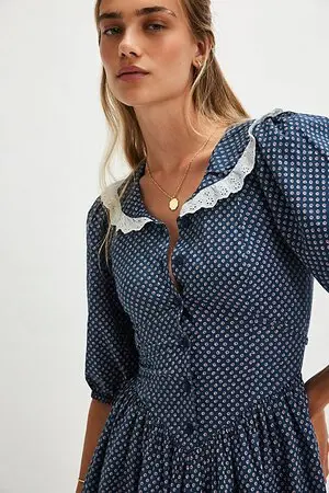 free people blue polka dot dress Butterfly Babe Maxi Dress