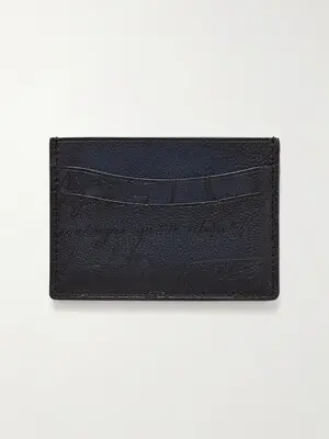 Berluti Bambou Scritto Venezia Softy Full-grain Leather Cardholder - Blue
