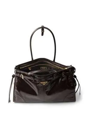 Prada Bonnie Large Leather Handbag - Brown