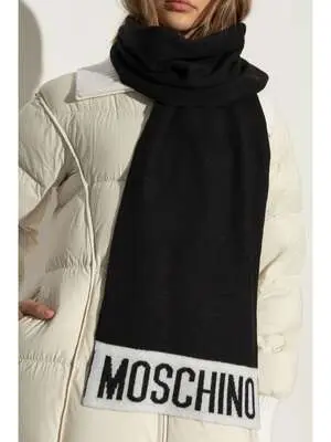 Moschino Intarsia Knit-logo Scarf