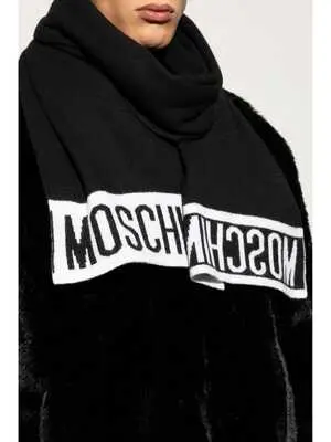 Moschino Intarsia Knit-logo Scarf