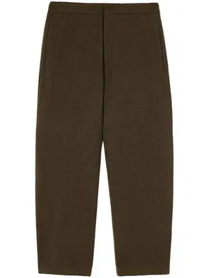 JIL SANDER Logo-patch Wool Trousers - Brown