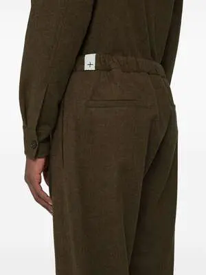 JIL SANDER Logo-patch Wool Trousers - Brown