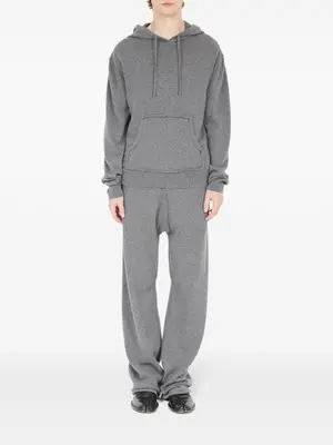 MAISON MARGIELA Pouch-pocket Knitted Drawstring Hoodie - Grey