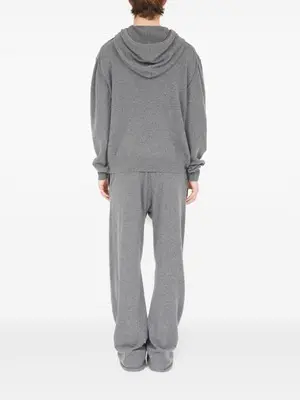 MAISON MARGIELA Pouch-pocket Knitted Drawstring Hoodie - Grey