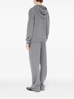MAISON MARGIELA Pouch-pocket Knitted Drawstring Hoodie - Grey
