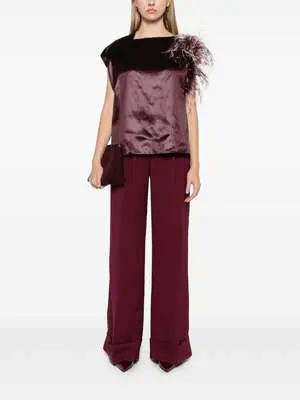 FERRAGAMO Feather-bouquet Asymmetric Top