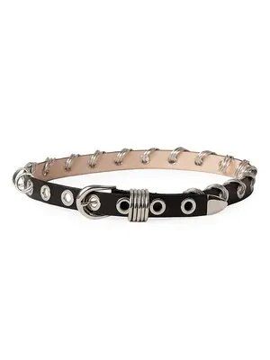 DEHANCHE Revenge Ring Leather Belt - Black Silver