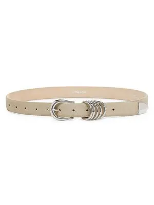 DEHANCHE Hollyhock Suede D-ring Belt Papyrus Silver