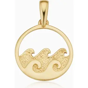 ORADINA 14k Wave Pendant Necklace - Yellow Gold