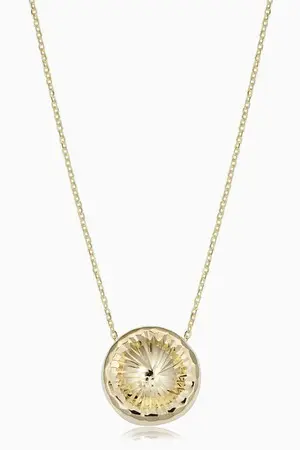 ORADINA 14k Sunburst Round Pendant Necklace - Yellow Gold