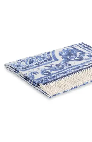 Dolce & Gabbana Blu Meditteraneo Cashmere Throw Blanket