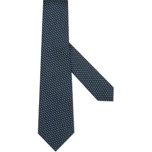 Zegna Grid Silk Neck Tie - Teal