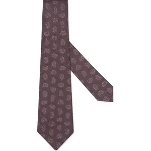 Zegna Paisley Silk Neck Tie - Pink