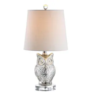 JONATHAN Y Night Glass/crystal Led Table Lamp - Silver/ivory