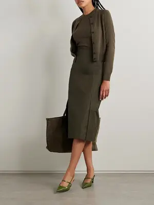 Sasuphi Cotton-gabardine Midi Skirt