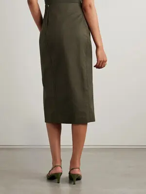 Sasuphi Cotton-gabardine Midi Skirt