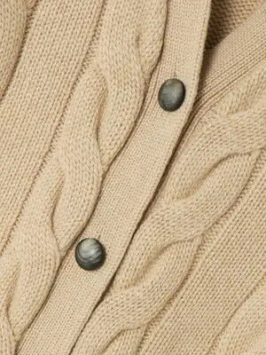 Loro Piana Napier Cable-knit Cashmere Cardigan