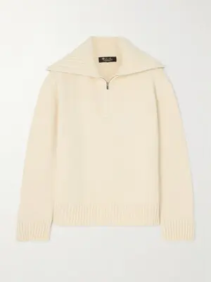 Loro Piana Cashmere Half-zip Pullover - Cream