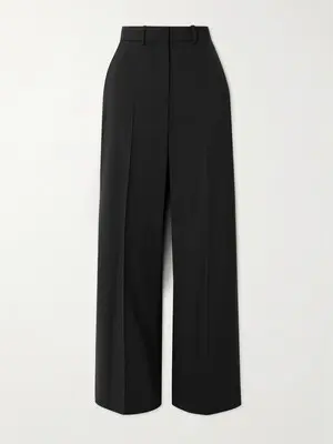 JOSEPH Pleated Straight-leg Pants - Black