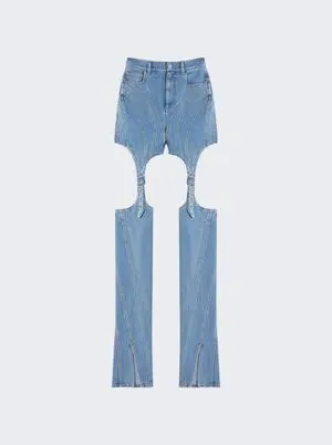 MUGLER Buckled Chaps Skinny Jeans
