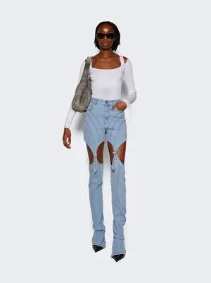 MUGLER Buckled Chaps Skinny Jeans