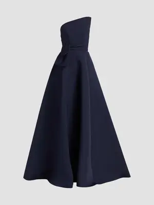 Amsale Asymmetrical Strapless Gown