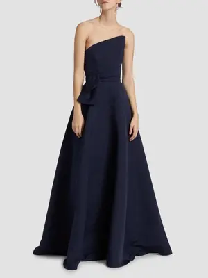 Amsale Asymmetrical Strapless Gown