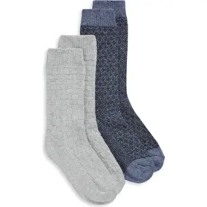 Hue Textured Crew Socks 2-pack Assortment - Blue Pack