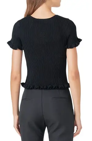 Endless Rose Lettuce Edge Ribbed Top