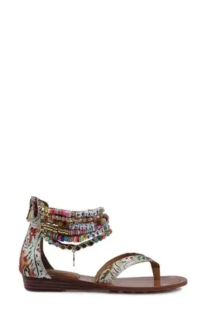 ZIGI Fabella Ankle Strap Sandal - Tan Multi Fabric