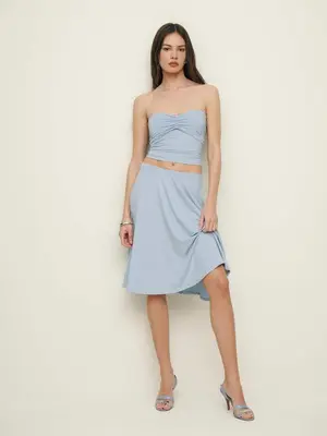 REFORMATION Cambria Knit Two Piece - Blue