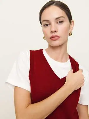 REFORMATION Reese Cashmere Tank Top - Red