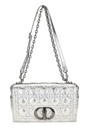 DIOR Christian Dior Metallic Cannage Caro Bag Medium