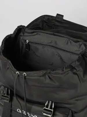 Off-White Nylon Backpack With Drawstring And Buckle Closure