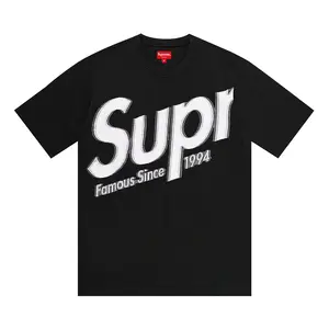 Supreme Intarsia Spellout Short-sleeve Top - Black
