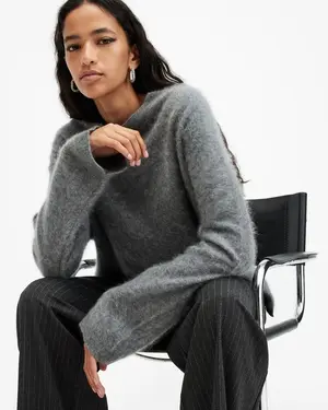 ALLSAINTS Rebel Cashmere Sweater Grey Marl