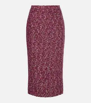 Alessandra Rich Sequined Tweed Midi Skirt