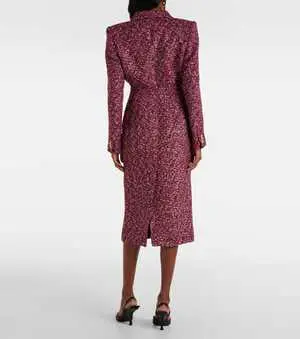 Alessandra Rich Sequined Tweed Midi Skirt