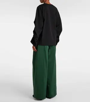 Dries Van Noten Ruched Cotton Jersey Sweatshirt - Black