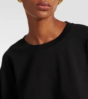 Dries Van Noten Ruched Cotton Jersey Sweatshirt - Black