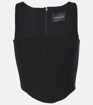 Costarellos Jovie Wool Crêpe Bustier