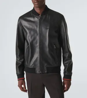 Gucci Leather Bomber Jacket