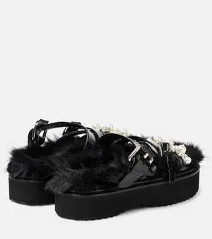 Simone Rocha Embellished Leather Platform Sandals