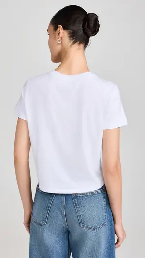 Madewell Boxy Crop Tee In Soft Slub - Eyelet White